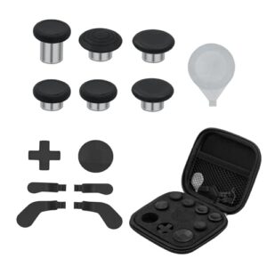 mcbazel 13 in 1 metal 6 swap thumbsticks joysticks, 4 trigger paddles, 2 d-pads with adjustment tool and carry case for xbox one elite series 2 controller - black