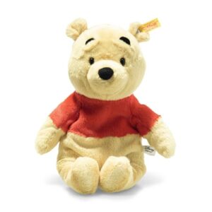 steiff disney winnie the pooh 11", premium stuffed animal, machine washable, blond