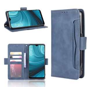 snow color cobyu020797 case for oppo a5s/a7 leather flip case for bumper protective magnetic card slot for oppo a5s (ax5s) / a7 (ax7) - blue