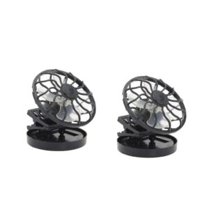 kloware 2x clip-on cap mini solar powered fan for camping fishing portable handsfree