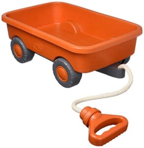 green toys wagon, orange cb - pretend play, motor skills, kids outdoor toy vehicle. no bpa, phthalates, pvc. dishwasher safe, recycled plastic, made in usa.