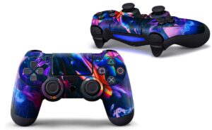 uushop vinyl skin sticker protector for sony playstation ps4 controller joystick splatter lines