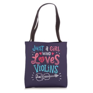 violin just a girl who loves violins gift tote bag