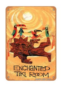 enchanted tiki room iron 8x12 inch retro look decoration art sign for home kitchen bathroom farm garden garage funny wall decor