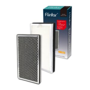 flintar true hepa replacement filter, compatible with ma air purifier 15 series, 3-in-1 pre-filter, h13 true hepa and activated carbon filter set (2-pack)