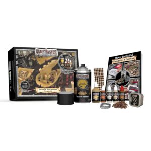 the army painter dungeons and dragons starter terrain paint set with 5 terrain paints, 1 spray, basing materials - gamemaster (dungeons & caverns terrain paint starter set)