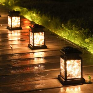 jzyzsnlb candle light solar powered led outdoor twinkle candle lantern outdoor lamp home garden decoration light warm flame flashing tea light (emitting color : copper warm white, wattage : 1pc)