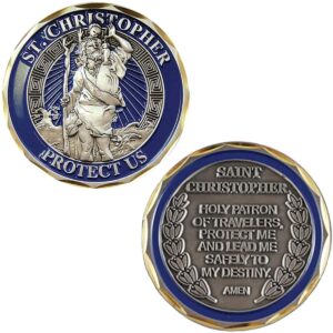 st. christopher protect us holy patron of travelers commemorative challenge coin collection