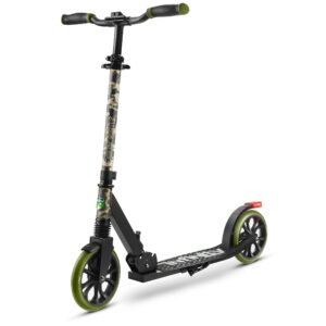 serenelife kick scooter adult teenagers kids- 2 wheel kids scooter with adjustable t-bar handlebar - alloy anti-slip deck - portable folding scooters for kids with carrying strap - camouflage