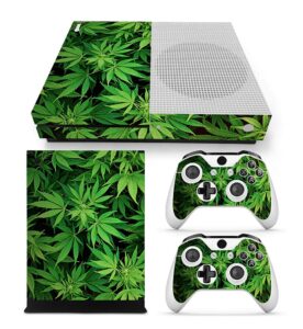 uushop protective vinyl skin sticker for microsoft xbox one s slim green weeds leaf