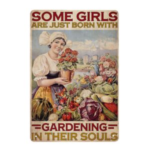 super durable girl love to garden tin sign vintage garden cave bar home wall decoration soul tin sign 8x12 inch