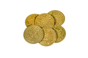 anglo-saxon themed gaming coins - jumbo 35mm 6-pack, novelty fantasy replica coins