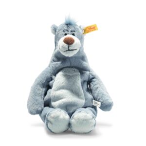 steiff disney soft cuddly friends baloo 12", premium stuffed animal, blue grey