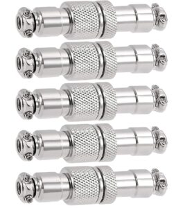 daier 5pcs 4pin aviation connector,gx16 16mm aviation connector plug docking femal & male circular connector