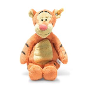 steiff disney soft cuddly friends tigger 12", premium stuffed animal, orange/beige