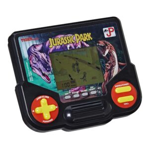 tiger electronics jurassic park electronic lcd video game, retro-inspired 1-player handheld game, ages 8 and up