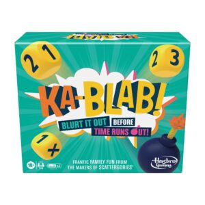 hasbro gaming ka-blab! game for families, teens and kids ages 10 and up, family-friendly party game for 2-6 players, from the makers of scattergories