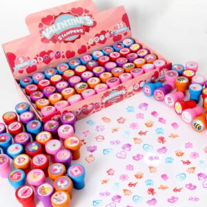 joyin 50 pcs valentines day arts & crafts stamper for kids, stamps for valentine’s day classroom exchanging gifts, novelty party favor, classroom holiday reward prizes