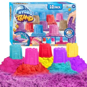 creative kids hydro zzand play sand art kit – 10 individual colored castle molded bulk pack – satisfying sensory art – therapeutic sand party favor birthday gift for boys & girls 3+