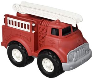 green toys fire truck, red 4c - pretend play, motor skills, kids toy vehicle. no bpa, phthalates, pvc. dishwasher safe, recycled plastic, made in usa.