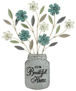 hosley metal dimensional wall art vase- 24" high. ideal gift for weddings, special occasion, home decor, party, spa, votive/led gardens, home office o9