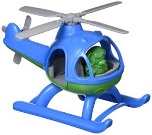 green toys helicopter, blue/green cb - pretend play, motor skills, kids flying toy vehicle. no bpa, phthalates, pvc. dishwasher safe, recycled plastic, made in usa.