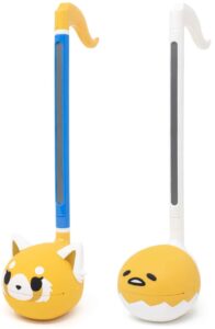 special edition sanrio otamatone (2 pc. set - aggretsuko sweet + gudetama) - fun electronic musical toy instrument by maywa denki (official licensed) [includes song sheet and english instructions]