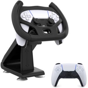 ps5 gaming racing wheel, meagadream steering wheel with4 table suction cup for sony playstation 5 dualsense controller (controller not included)