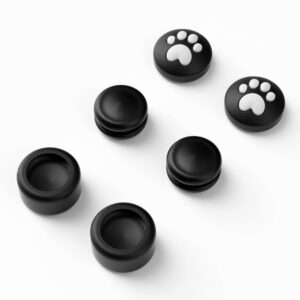 leyusmart thumb grip caps for playstation5 ps5 ps4 xbox switch pro controller,cat paw thumbstick caps for joystick (black)