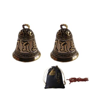 pack of 2 pieces vintage small brass bell home garden christmas tree decoration bells dog cat bells (style2)