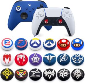 2pcs joystick cap silicone rubber thumb stick grip caps for ps5 ps4 ps3 xbox 360 xbox one xbox one x elite controller (color 15)