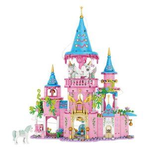 jietengfei girls castle princess building blocks house crystal & sleigh with palace bricks construction play kit for kids christmas birthday gift present 6.7.8.9.10.11.12 years and up