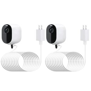 alertcam 2pack 30ft/9m power adapter for arlo essential spotlight/xl, weatherproof outdoor power cable continuously charging your arlo essential camera - white