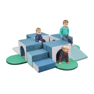 ecr4kids softzone four tunnel maze, toddler playset, contemporary, 15-piece