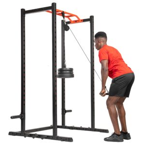 sunny health & fitness lat pull down attachment for power racks and cages - sf-xfa006