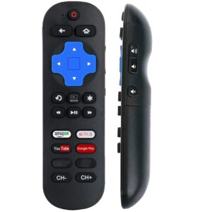 nsfkced remote control compatible with roku box player 1 2 3 4 express + premiere +,feature with 6 buttons to control for samsung/lg smart tv all in one (programmable remote with ir learning feature)