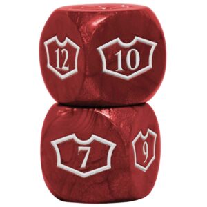 deluxe 22mm mountain loyalty dice set with 7-12 for magic: the gathering