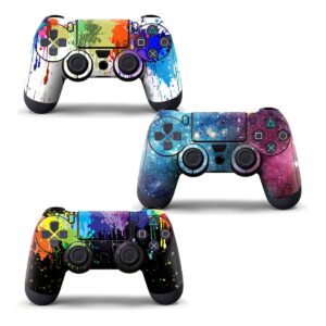 skinown skin sticker protective cover for ps4 playstation controller three styles 2 (3 pieces)