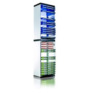 adz universal game storage tower – stores 36 game or blu-ray disks – game holder rack for ps4, ps5, xbox one, xbox series x/s, nintendo switch games and blu-ray discs (white)