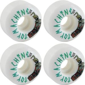 toy machine skateboards sect skater white skateboard wheels - 52mm 99a (set of 4)