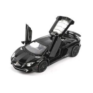 ilooboo alloy collectible black lambo toy car model pull back die-cast vehicle with lights and sound