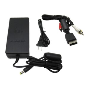 power cord slim ac adapter charger supply with av cable for sony ps2 playstation