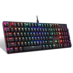 redragon mechanical gaming keyboard rgb led backlit low profile wired macro 96 keys red switches, for windows gaming pc, black