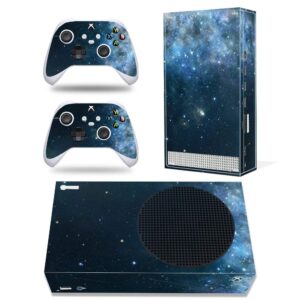 whole body protective vinyl skin decal cover for microsoft xbox series s console, blue space xbox series s skins wrap sticker with two free wireless controller decals