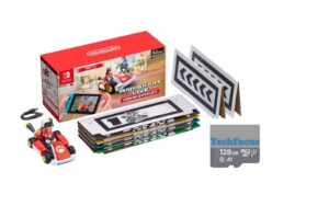 techfocus mario kart live: home circuit - mario set mario edition 128gb micro sd card