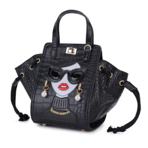 enjoinin novelty lady face purses and handbags for women casual shoulder bag fashion bat bag