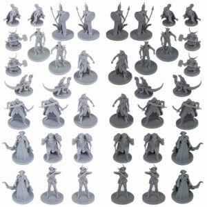 path gaming 40 fantasy tabletop miniatures for dungeons and dragons . 28mm scaled 10 unique designs, bulk unpainted