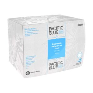 pacific blue select‚ a400 disposable patient care washcloth by gp pro (georgia-pacific), 80535, 1/4-fold, white, 50 towels per pack, 20 packs per case, towel (wxl) 9.5" x 13"