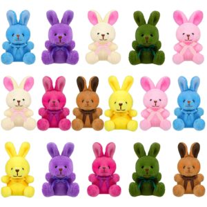 elcoho 16 pack easter plush bunnies stuffers bunny plush bunny animals easter baskets filler easter party favor