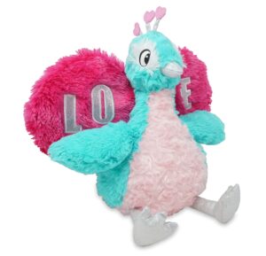 cuddle barn - lots of love liam | singing and dancing interactive light up pink peacock stuffed animal plush toy, sings l o v e by frank sinatra, 10 inches